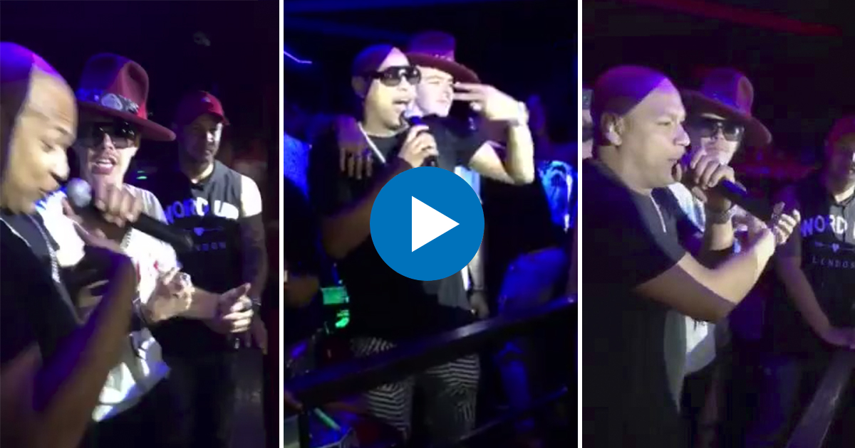 Gente de Zona cantando con el integrante de Jesse & Joe en Cuba