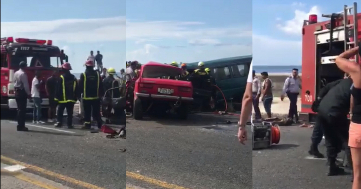 Aparatoso Accidente De Tránsito En El Malecón De La Habana