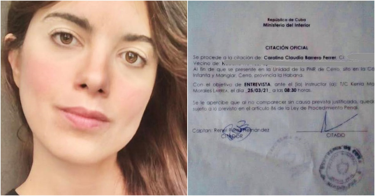 Policía cita por segundo día consecutivo a la activista cubana Carolina ...