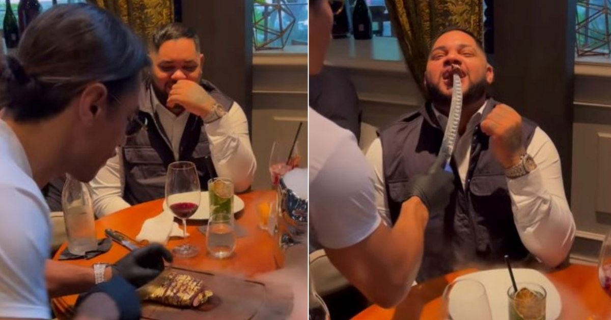 El Taiger se come un filete bañado en oro en el Salt Bae de Miami