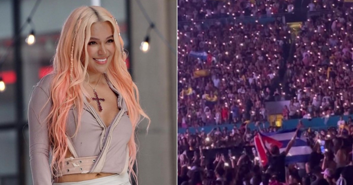 Cubanos llamaron la atención de Karol G en el Hard Rock Stadium de Miami